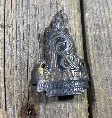 VINTAGE ANTIQUE BIKE BICYCLE Raleigh HEAD BADGE CREST EMBLEM SIGN ...