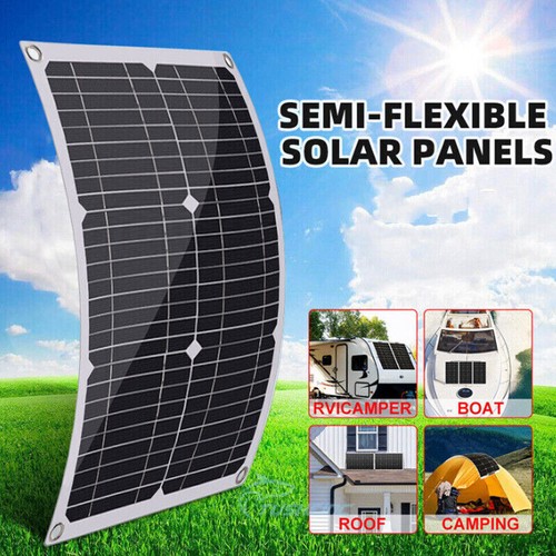 100 Watt Flexible Solar Panel Kit 12V Volt Car Home Rooftop Camping Off ...