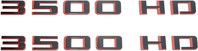 2PC Red Black 3500 HD Emblem Nameplate 2019-2022 3500HD Badge 84806909 ...