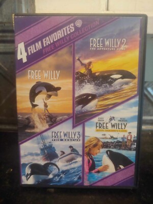 FREE WILLY Collection 4 Film Favorites 4-Disc DVD Kid Movies Set w ...