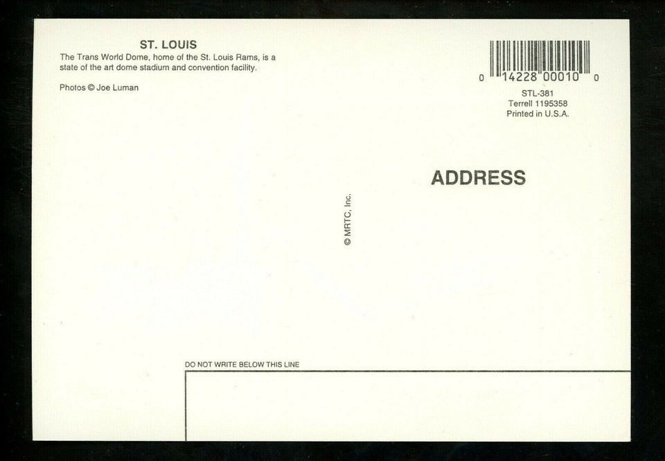 Sports postcard Trans World Dome stadium St. Louis Rams football ...