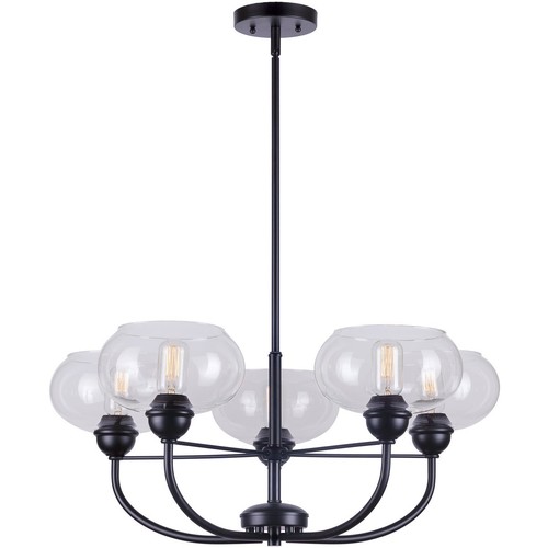 Forte Lighting 2732-05-04 Cameron 5 Light 28 inch Black Chandelier ...