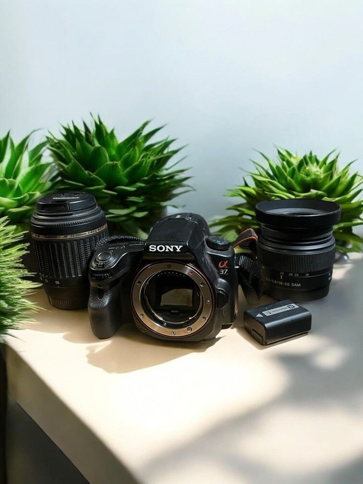 Sony Alpha SLT-A37 DSLR Camera Bundle – Includes 18–55mm & 55–200mm ...