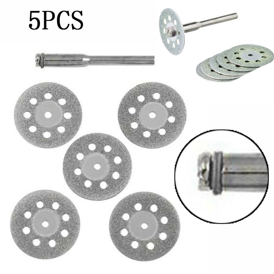 Diamond Tipped Vented Mini Cutting Discs Set 5pc 22mm for Rotary Drills ...