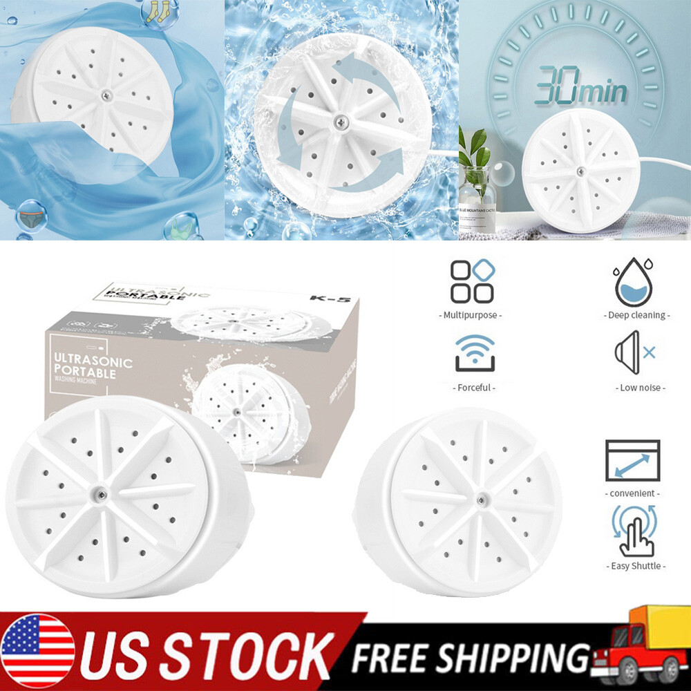 Portable Mini Washing Machine Ultrasonic Turbine Spin Laundry Washer ...
