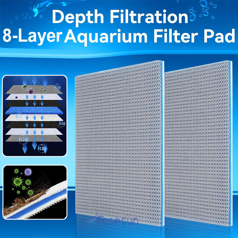 8D Aquarium Filter Media 8-Layer Filter Pads Bio Sponge Foam for Fish ...