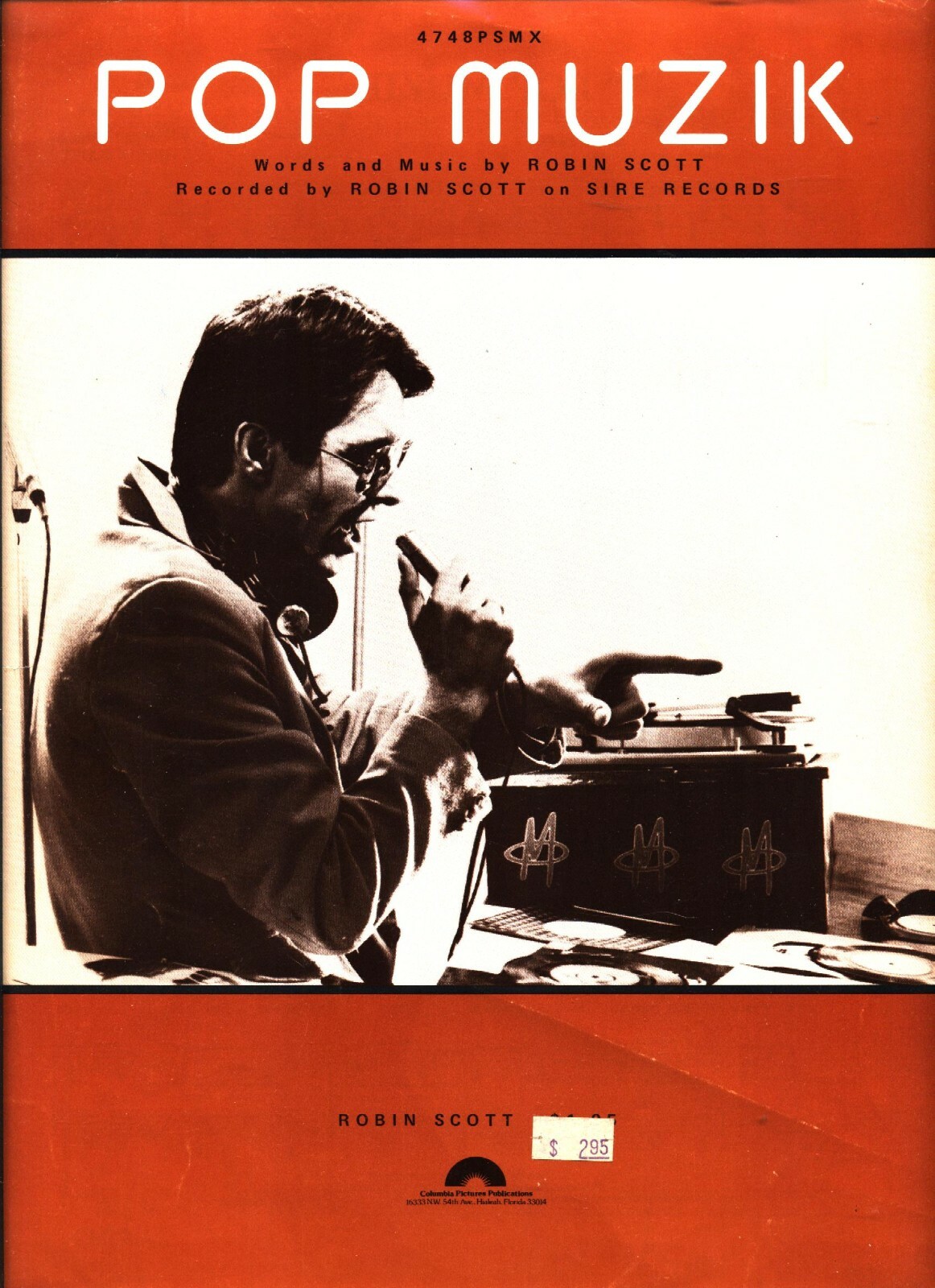 ROBIN SCOTT POP MUZIK SHEET MUSIC PIANO/VOCAL/GUITAR/CHORDS RARE 1979 ...