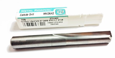 METAL REMOVAL Widia Solid Carbide Straight Flute Drill 15/32″ 140 ...