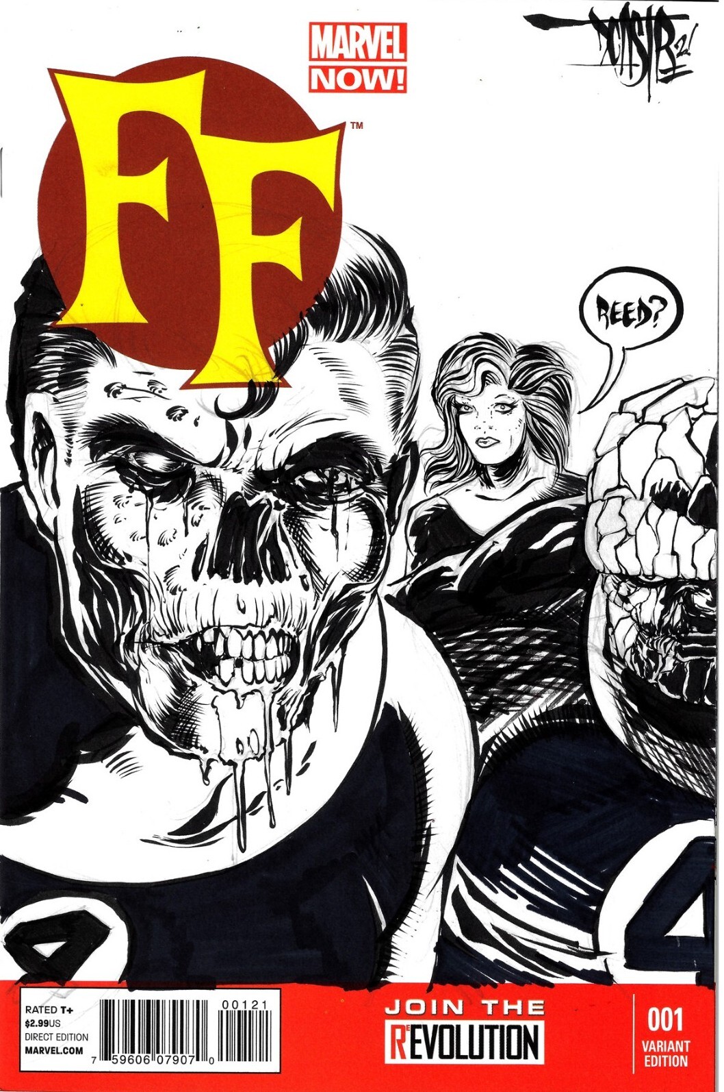 FF #1 (2013) Marvel Blank Variant Comic w Original Zombies Cover Art ...