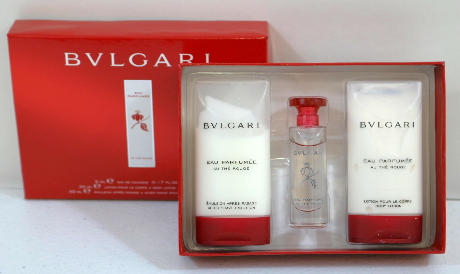 Bvlgari Au The Rouge Piece Box Set Eau De Cologne Body Lotion After ...