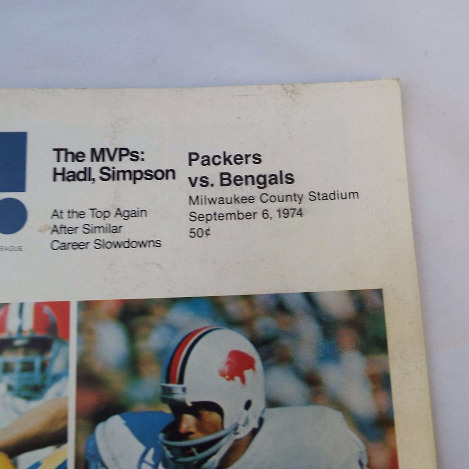 GREEN BAY PACKER GAME DAY PROGRAM- PACKERS VS. BILLS OCTOBER 6, 1974 | eBay