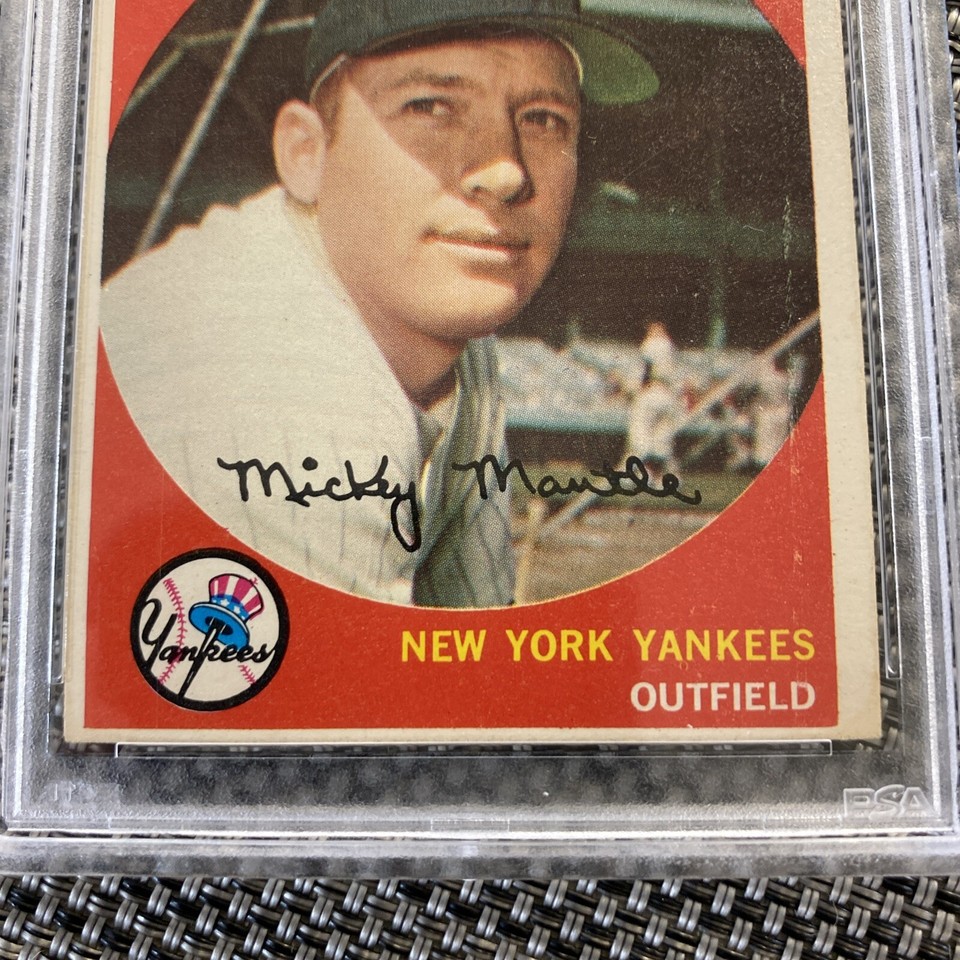 1959 Topps #10 Mickey Mantle PSA 4 (MC) New York Yankees NYY HOF ...