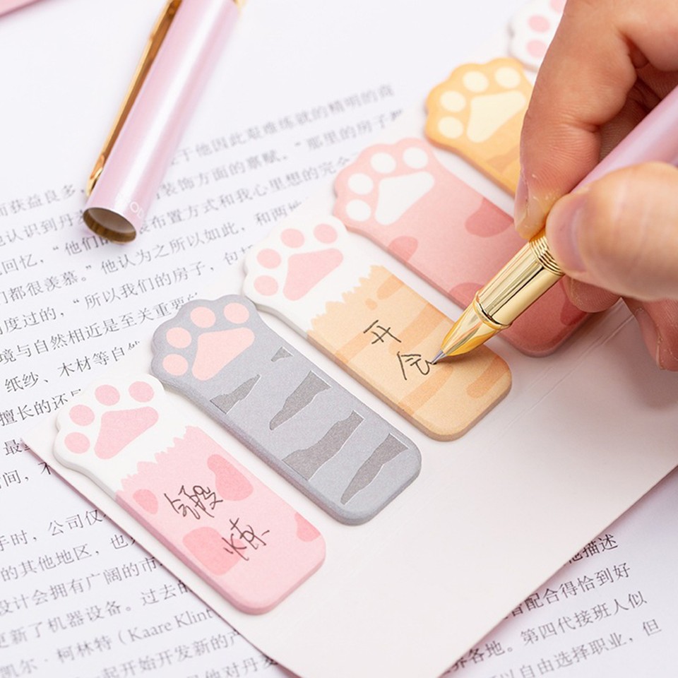 3pcs Post Note Strong Stickiness Leave Message Cartoon Cat Paw Nice ...
