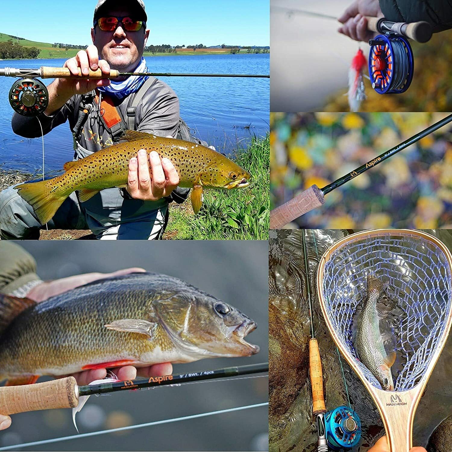 Maxcatch Aspire Fly Fishing Rod - 5/6/8wt 40T Carbon Fiber, Anodized ...