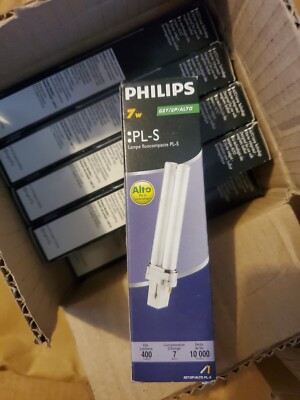 Qty10 Philips Lighting Co 7w PL-S 2pin Bulb Compact Flourescent Alto ...