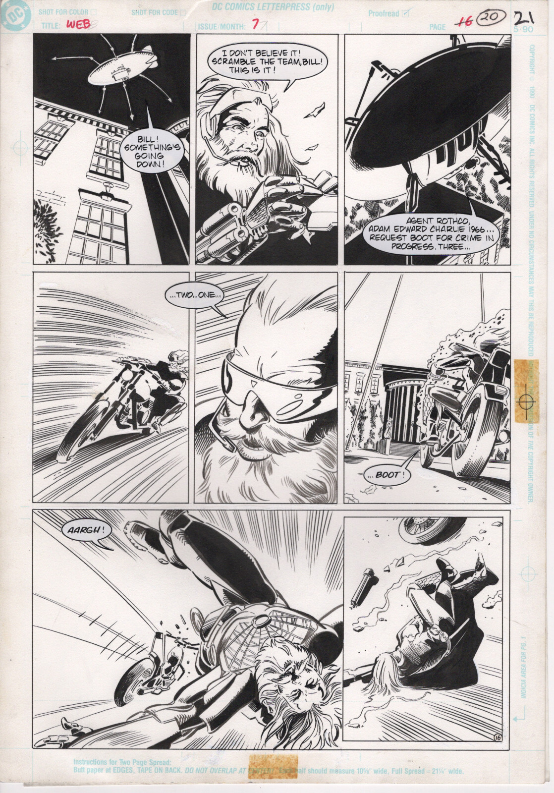 The Web #7 Page 21 Original Comic Art by Joe Phillips and Bill Wray, DC ...