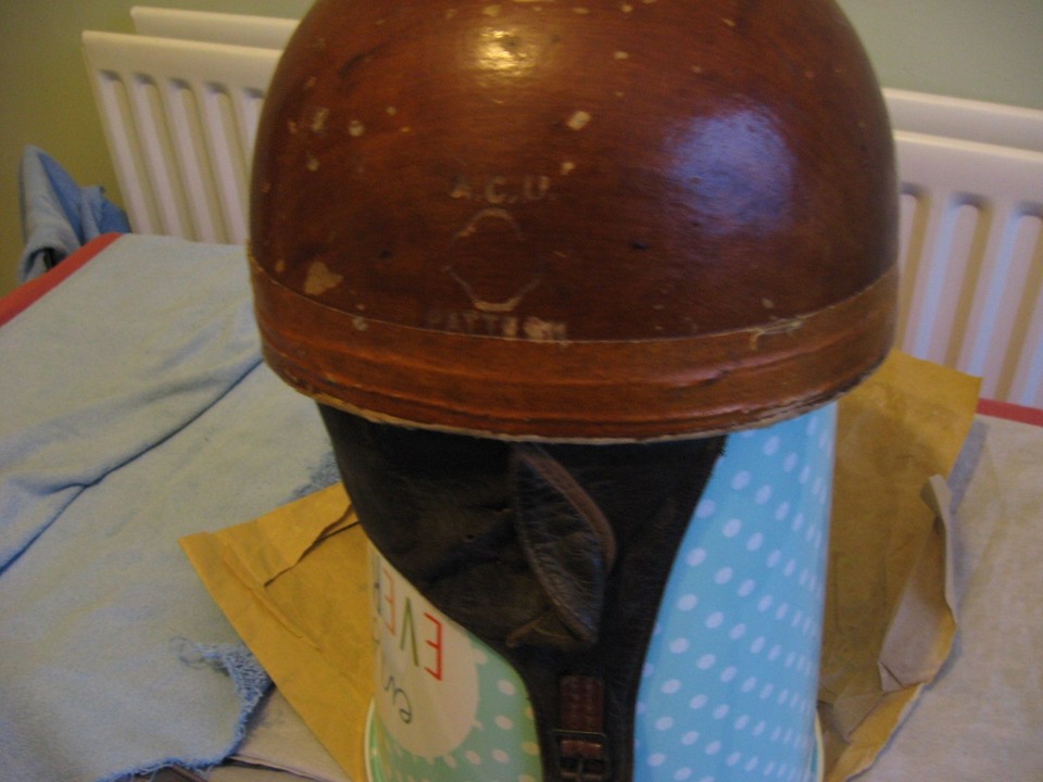 🏍️ CROMWELL Vintage Pudding Basin Crash Helmet – Brown Leather triumph ...