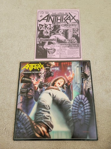 ANTHRAX ‎"SPREADING THE DISEASE" 1985 FIRST PRESSING MEGAFORCE RECORDS W/ Flyer | eBay