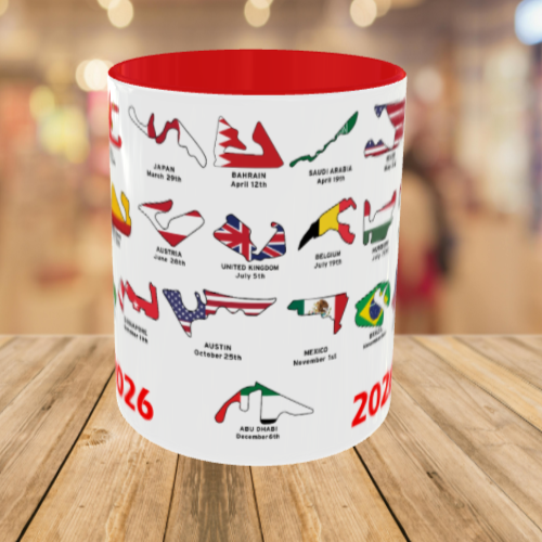 F1 Formula one racing calendar mug 2026, 2026 f1 track mug | eBay UK
