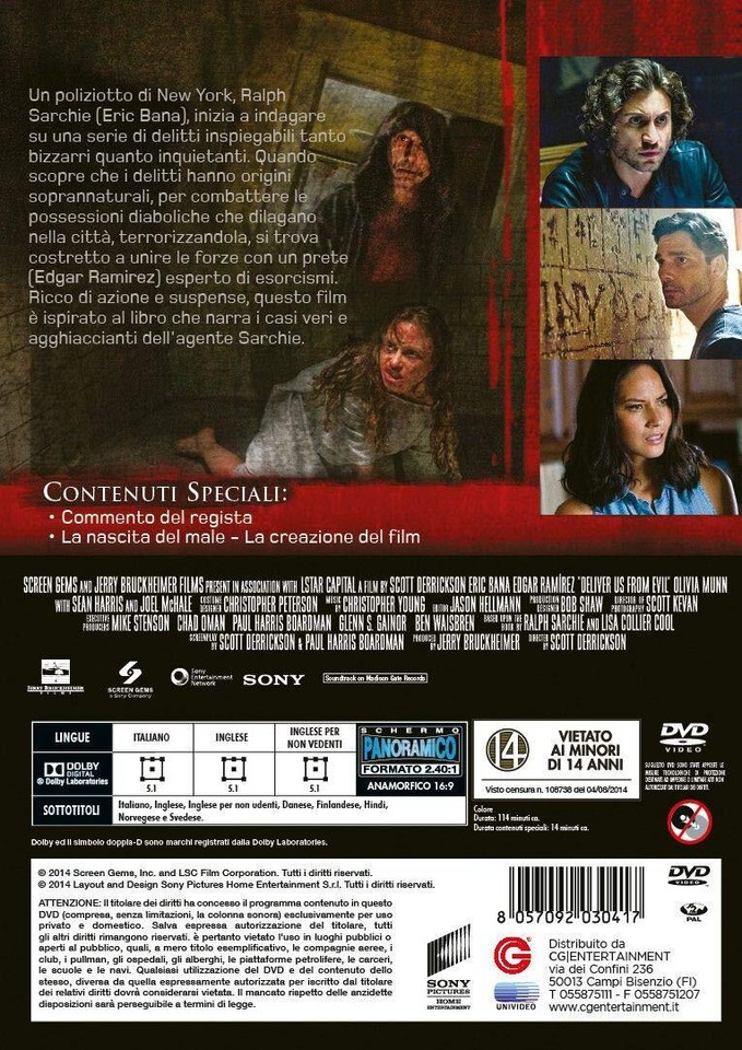 Liberaci dal male (DVD) Eric Bana Edgar Ramírez Olivia Munn (UK IMPORT ...