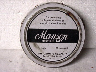 Manson Friction Tape--Tins--Okonite Co- Passaic NJ---[2]-- Vintage ...