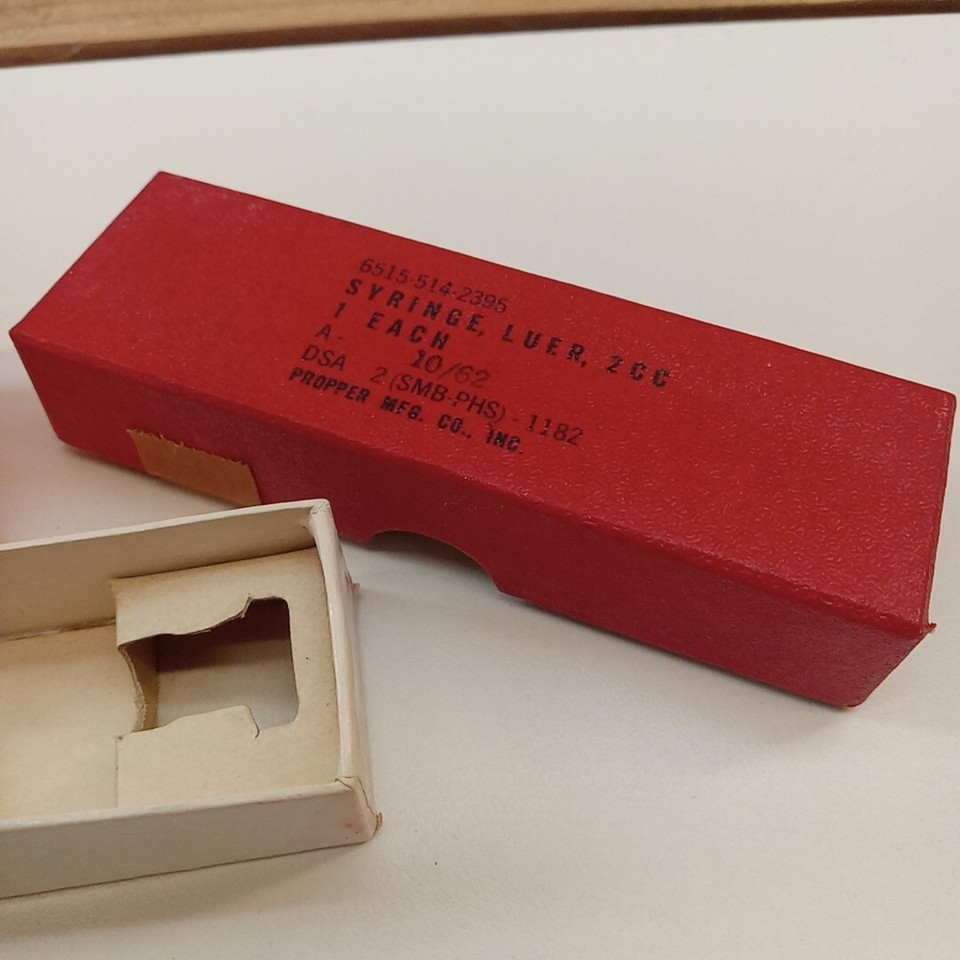 Vintage Glass Syringe Luer 2cc Original Package Propper Trophy 1960's ...