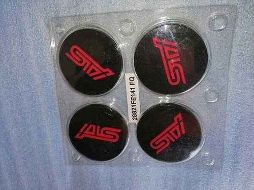 28821FE141 New Subaru STI Logo Genuine Wheel Center Cap 4 pcs 55mm RHD ...