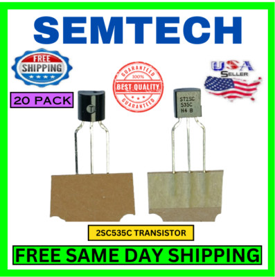 20 Pk SemTech 2SC535C Transistor NPN Crosses w/ NTE107 & ECG107, RoHS ...