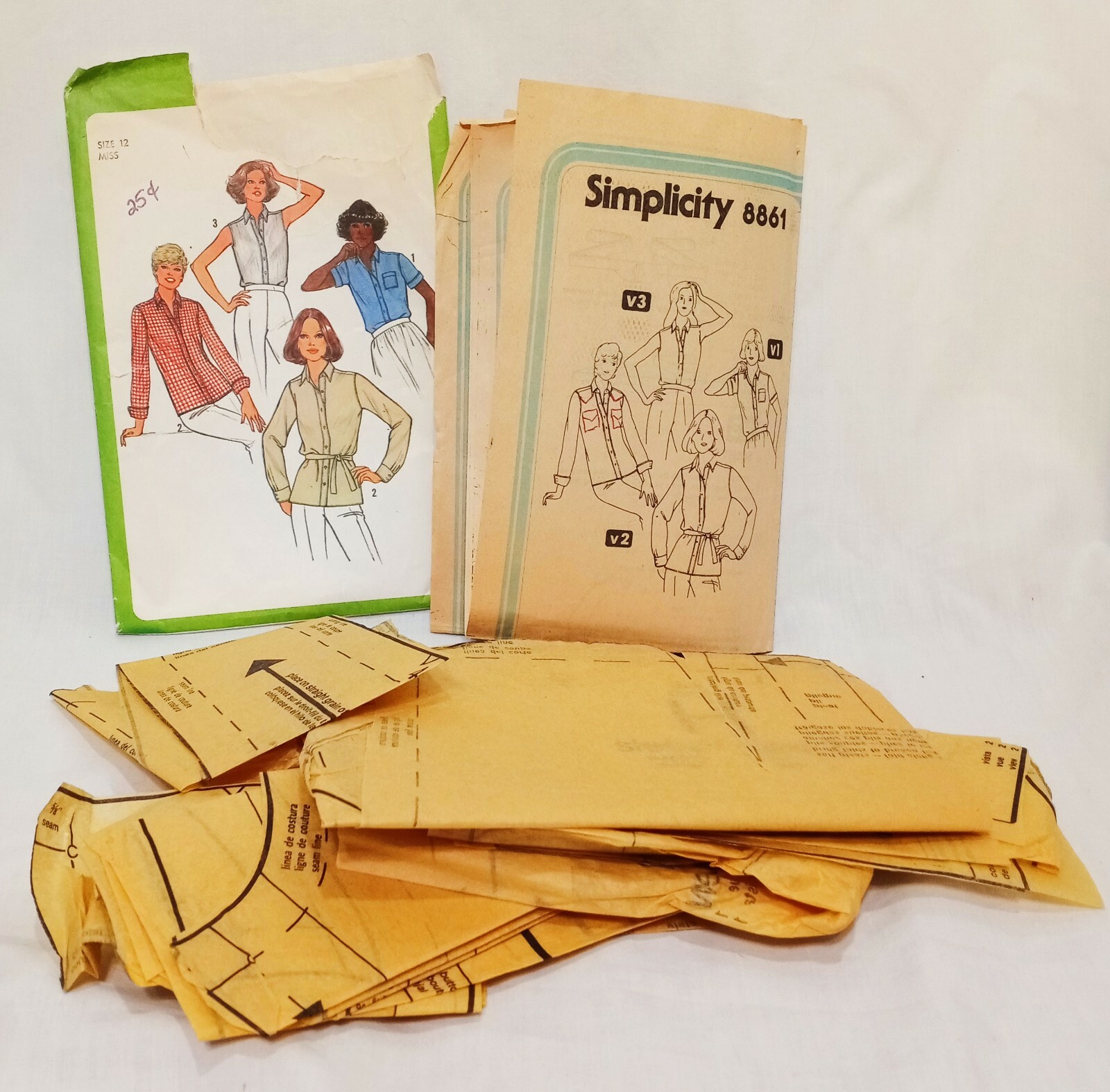 Misses Shirt and Tall Misses Size 12 Simplicity 8861 1978 2 Lengths ...