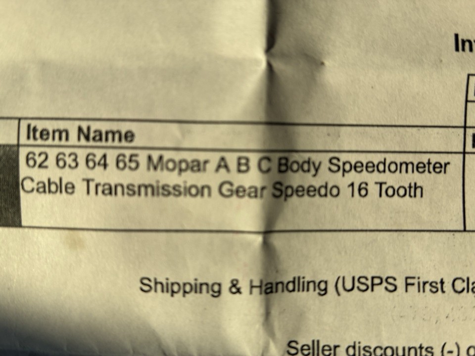 62 63 64 65 Mopar A B C Speedo Cable Gear 16 Tooth Torqueflite 904 And ...