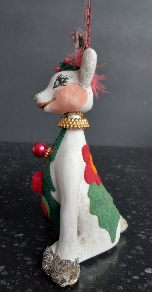 1950's Ceramic Reindeer Felt Decorated Nodder Jenia Miller Original | eBay