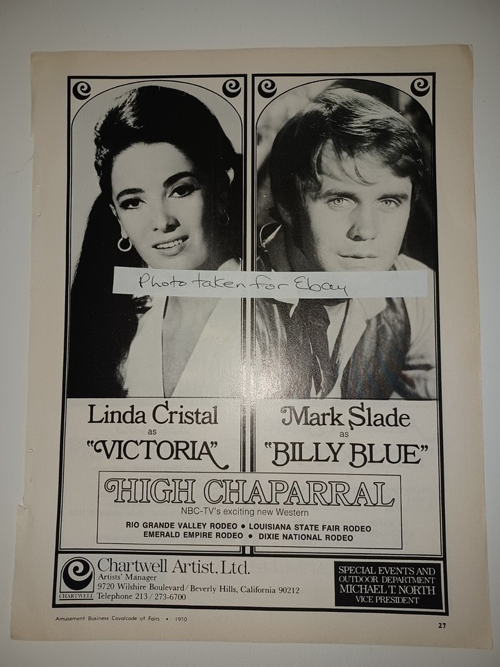 Mark Slade Linda Cristal Amanda Blake Dale Robertson 1970 8x11 Magazine ...