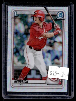 2020 Bowman Draft Chrome Refractor Austin Hendrick G11 Cincinnati Reds ...