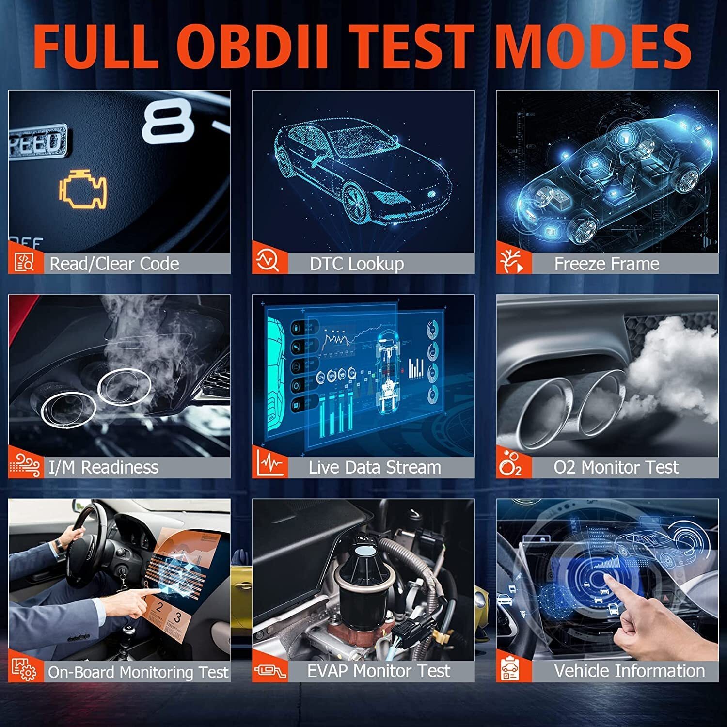 ANCEL FX3000 ABS SRS Engine Transmission OBD2 Scanner Auto Car ...