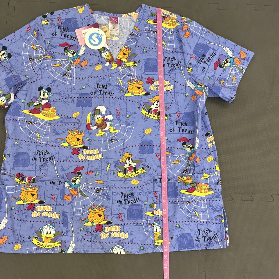 Lots of 3 XL Halloween Scrub Tops Disney Villains Maleficent Sloths ...