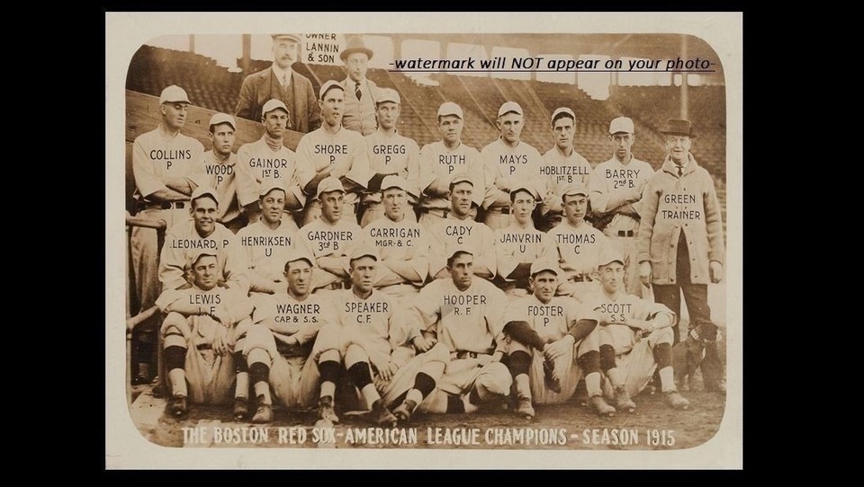 Rare 1915 Babe Ruth Team PHOTO Boston Red Sox, ROOKIE,Fenway Park World ...