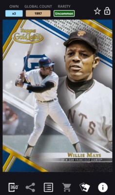[DIGITAL CARD] WILLIE MAYS, TOPPS BUNT 2021 GOLD LABEL AWARD, GIANTS ...