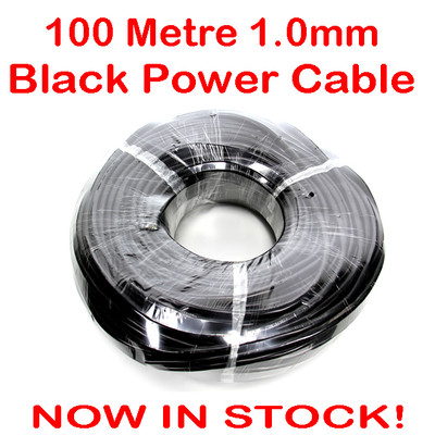 100 Metre Roll Black 1mm 3 Core Flex Mains Power Cable Lead 100M 10 Amp ...