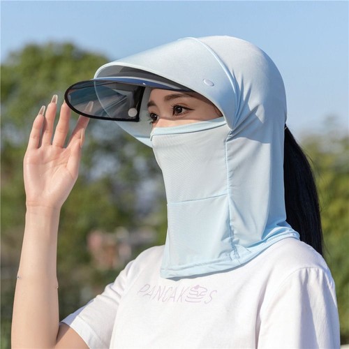 UV Protection Women Summer Sun Hat Adjustable Face Cover Sunscreen Hat ...