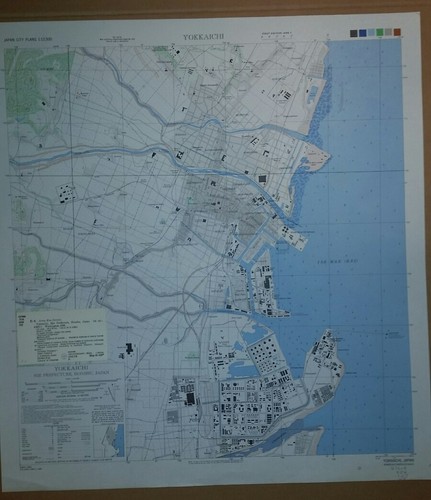 1945 US Army Map City Plan of Yokkaichi, Mie Prefecture, Honshu, Japan ...