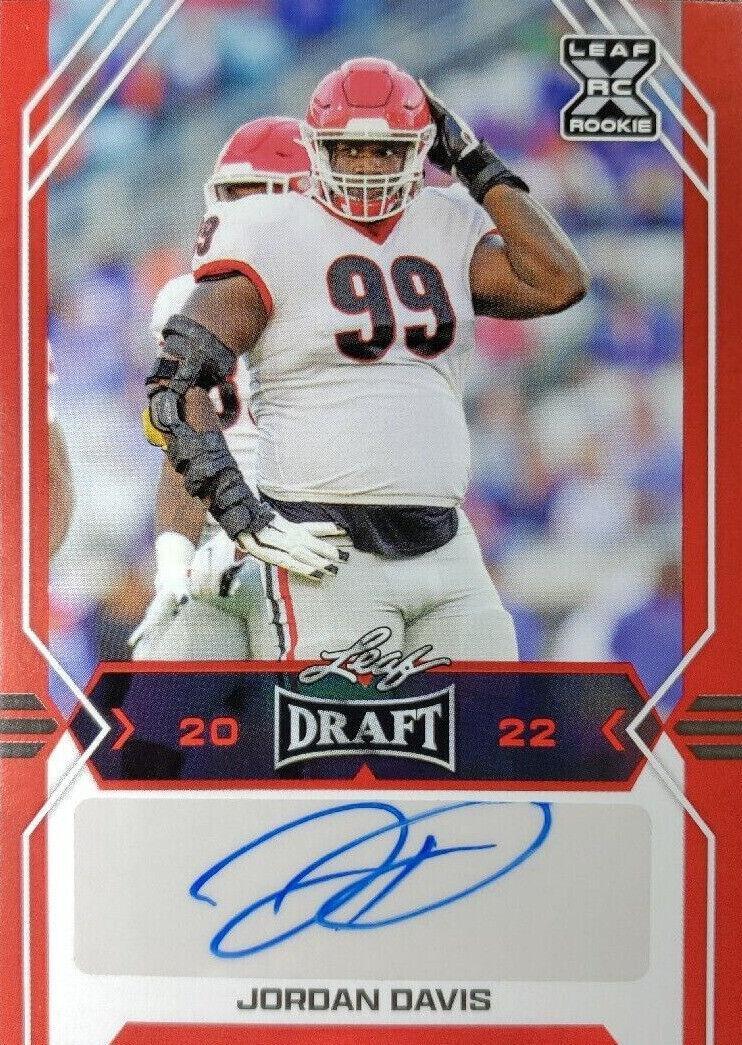 2022 Leaf Draft - Autographs Jordan Davis #BA-JD3 Red (AU, RC) for sale ...
