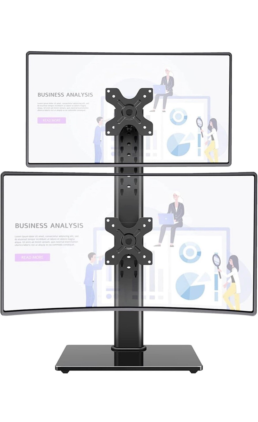 MOUNTUP Vertical Dual Monitor Stand, Stack Two Screens up to 32 inches ...