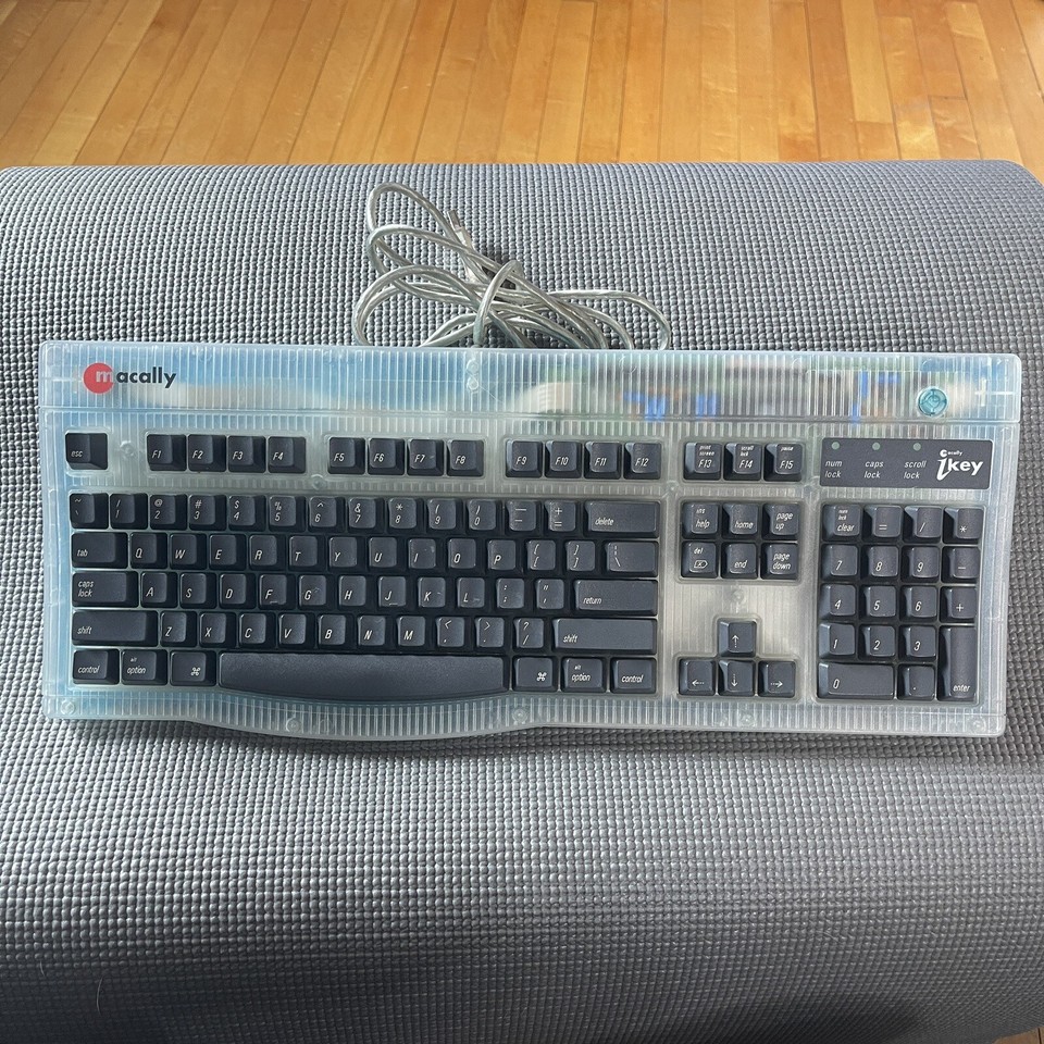 MACALLY iKey 4 * Wired USB Keyboard Macintosh G2 Vintage Apple Clear ...