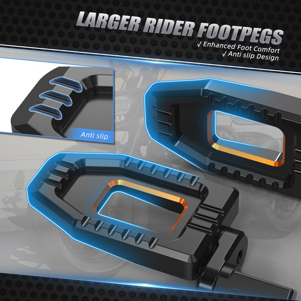 Adjustable Larger Rider Footpegs for Harley Low Rider ST FXLRST 117 ...
