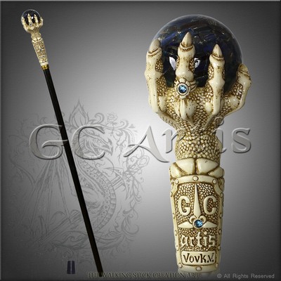 Dragon Claw Walking Cane Hilking Stick Staff Knob Magic Ball black ...
