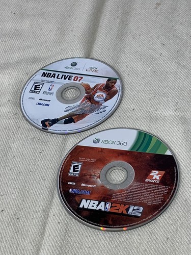 XBox 360 Lot of(2)NBA LIVE 07, NBA 2K12 GAME DISCS only Tested And ...
