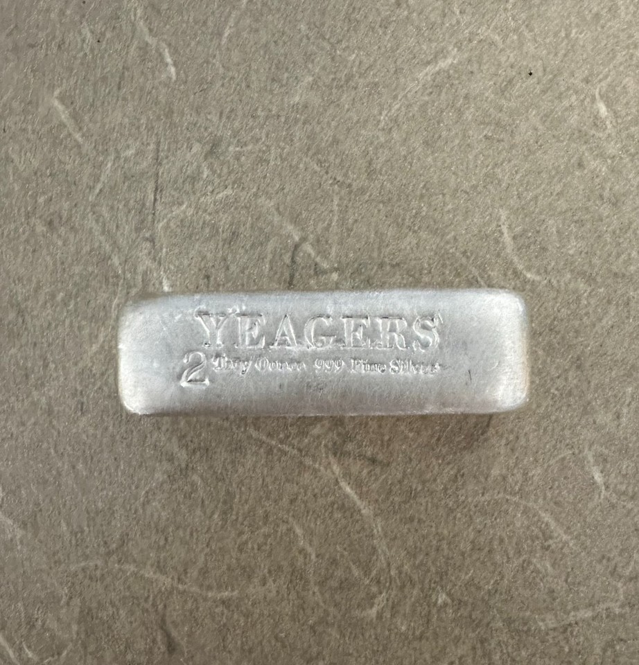 2 oz "Kit Kat" Hand Poured 999 Silver Bullion Bar by YPS (Bare Bones ...