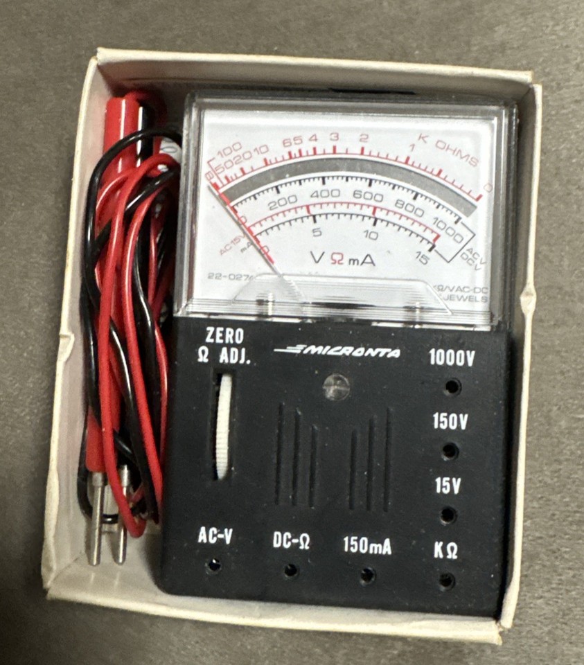VTG Micronta 1000 OHMS/VOLT 8 Range Multitester #22-027 Radio Shack ...