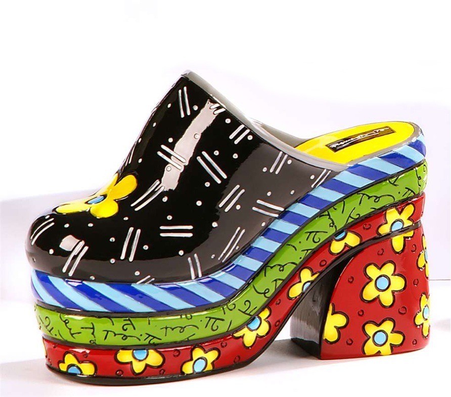 Romero Britto "Clog" Pop Art - Shoes For The Table!!!! | eBay UK