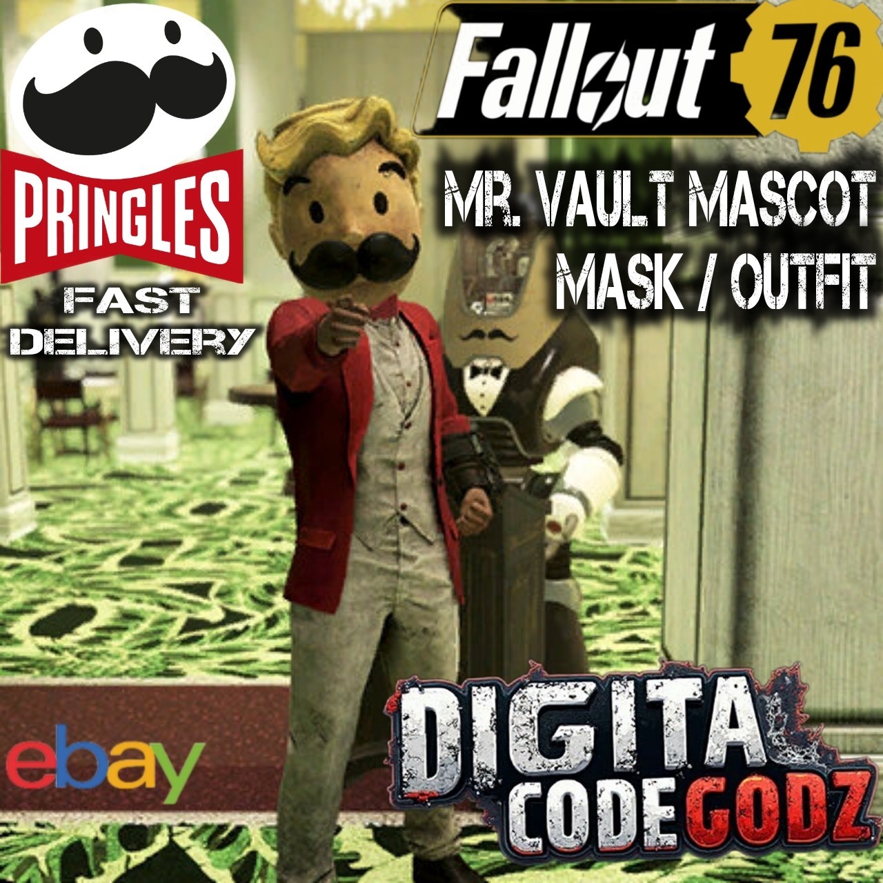 Fallout 76 x Pringles Exclusive Promotion - Mr. Vault Mascot Mask ...